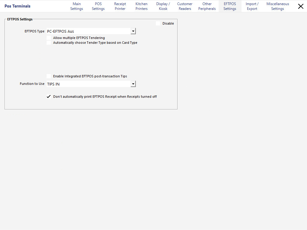 Configure Idealpos for PC EFTPOS Aus